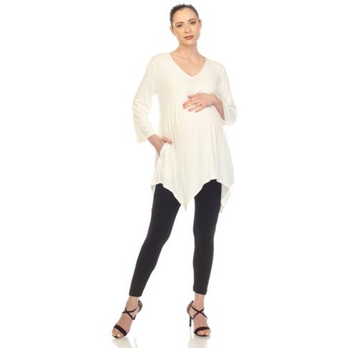 Maternity Empire Cut V-neck Tunic Top White 2x -white Mark : Target