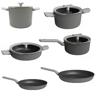 Berghoff 2pc Enamel Cast Iron Cookware Set, 10" Fry Pan & Grill Pan ...