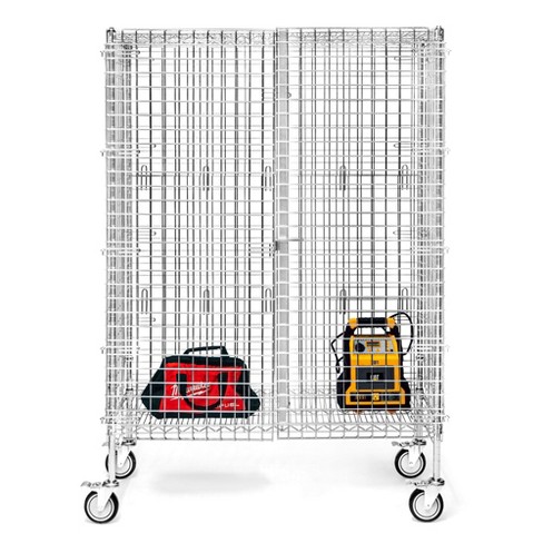 Shelving.com 18"d X 60"w X 70"h Chrome Wire Security Cart : Target