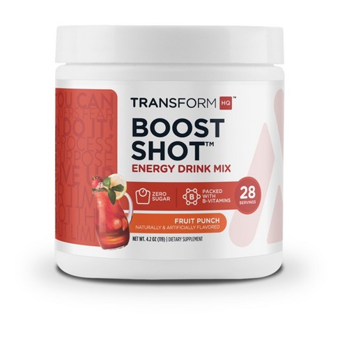 Transformhq Boost Shot Energy Drink Mix - Fruit Punch, 28 Servings : Target