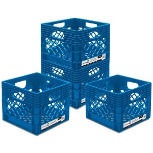 ORGANIZE-IT! Storage Milk Crate, Heavy-Duty Versatile Organizers, Blue ...