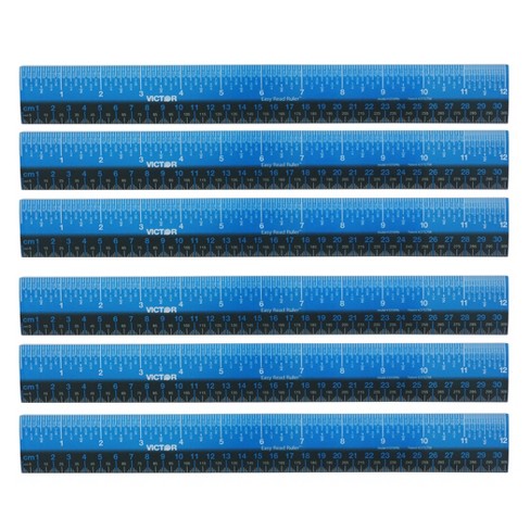 Victor Easy Read™ Ruler, Plastic, Blue/black, 12", Pack Of 6 : Target