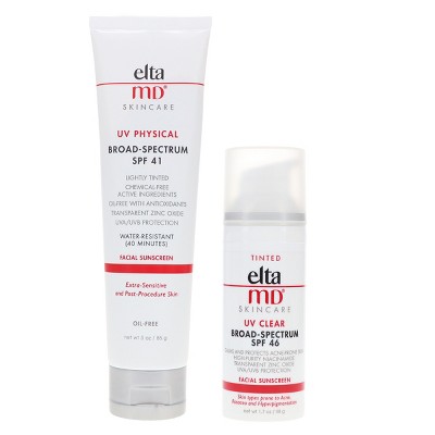 Elta Md Uv Clear Spf 46 Tinted Broad Spectrum Facial Sunscreen 1.7 Oz & Spf 41 Lightly Tinted ...