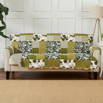 Reversible Stitched Patchwork Sofa Furniture Protector - Great Bay Home ...