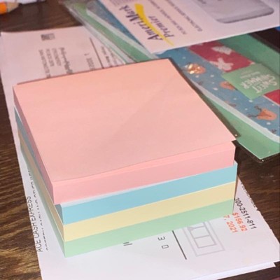 4pk 3"x3" Sticky Notes Pastel - Up & Up™ : Target