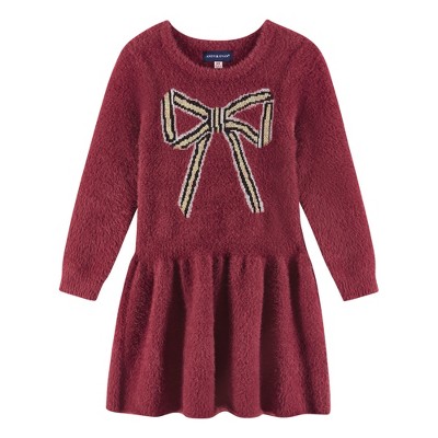Andy & Evan Kids Red Eyelash Sweater Dress W/bow, Size 6x. : Target