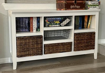 32" Carson Horizontal Bookcase With Adjustable Shelves White ...