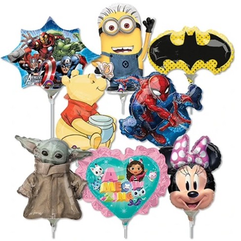 Loonballoon 14 Inch Character Theme Mini Shape Stick Balloons Value ...