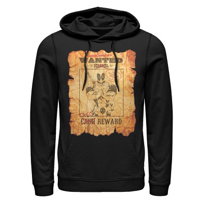 Men's Marvel Deadpool Wanted Poster Pull Over Hoodie : Target