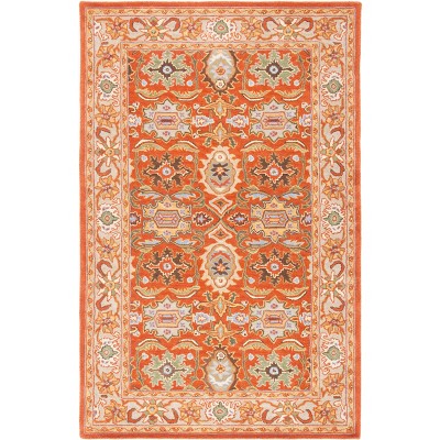 Heritage HG734 Hand Tufted Indoor Area Rug - Rust/Beige - 5'x8 ...
