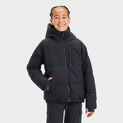Boys' Solid Puffer Jacket - All In Motion™ Black L : Target