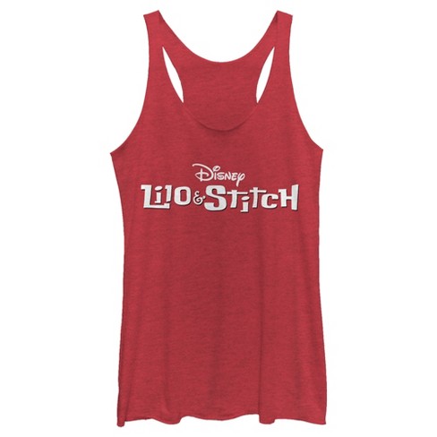 Women's Lilo & Stitch Logo Racerback Tank Top - Red Heather - Large ...