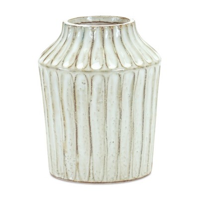 Ceramic Fluted Vase - White (5") - Storied Home : Target