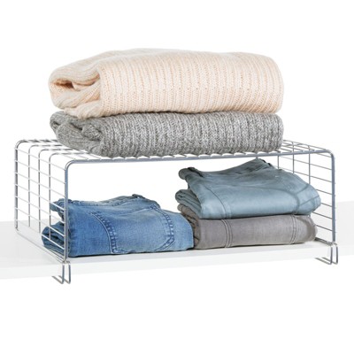 Mdesign Metal Wire Closet 2-tier Shelf Divider And Separator, 2 Pack ...