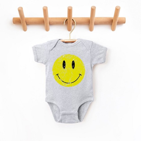The Juniper Shop Distressed Smiley Face Baby Bodysuit - 6 Month ...