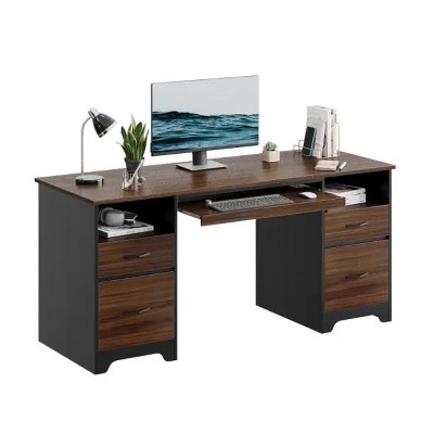 Bestier 48” Office Desk With Drawers, Computer Writing Desk With ...
