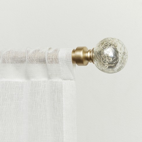 Exclusive Home Silver Aged Sphere 1" Curtain Rod And Coordinating ...