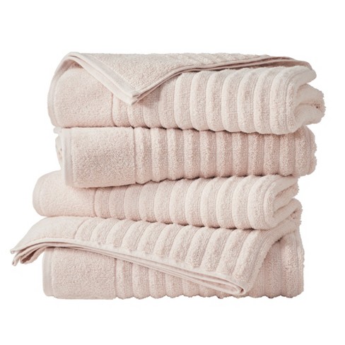 Zero-twist, 100% Combed Cotton Ribbed Bath Towel Set (4 Pack Bath ...