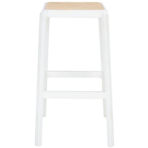 Silus Backless Cane Bar Stool - White/natural - Safavieh : Target