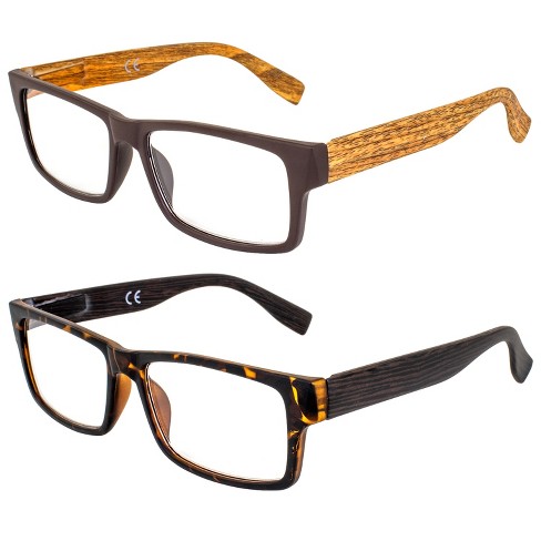 2 Pairs Of Global Vision Eyewear Wood Bifocal Reading Glasses With +3.0 ...