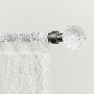 Exclusive Home Crystal Ball 1" Curtain Rod And Coordinating Finial Set ...