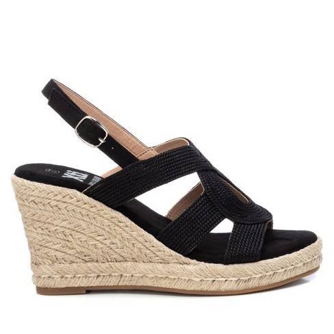 Xti Women's Jute Wedge Sandals -black, 9 : Target