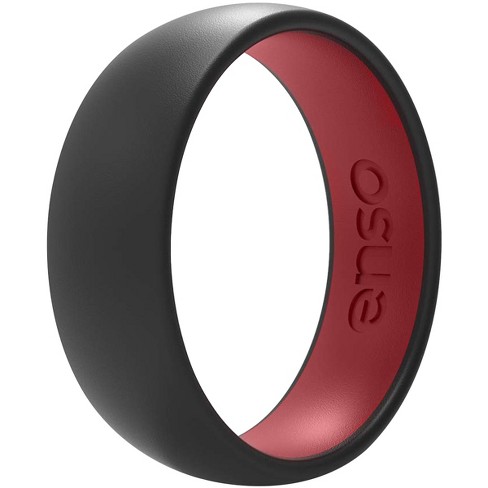 Enso Rings Dualtone Series Silicone Ring - Obsidian/red - 3 : Target