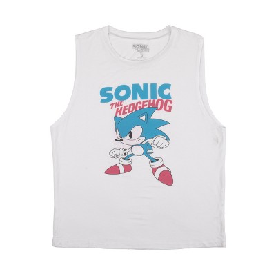 Sonic The Hedgehog Classic Sonic Crew Neck Sleeveless Women's White ...