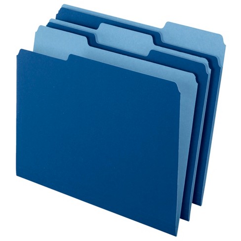 Pendaflex Two-tone File Folder, Letter Size, 1/3 Cut Tabs, Navy, Pack ...