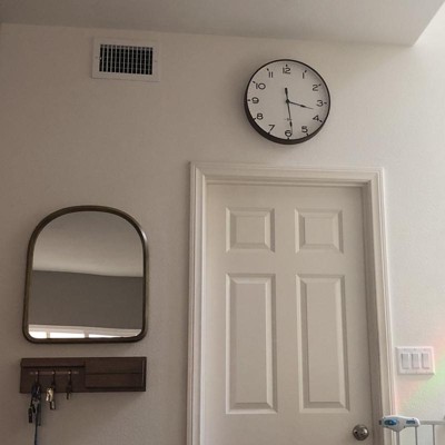 16" Thin Frame Wall Clock Red/brown - Threshold™: Elegant Indoor ...