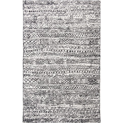 Micro-loop Mlp228 Hand Tufted Area Rug - Ivory/black - 5'x8' - Safavieh ...