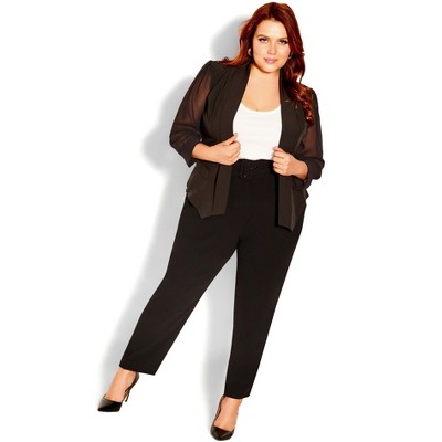 City Chic | Women's Plus Size Drapey Blazer Jacket - Black - 12 Plus ...