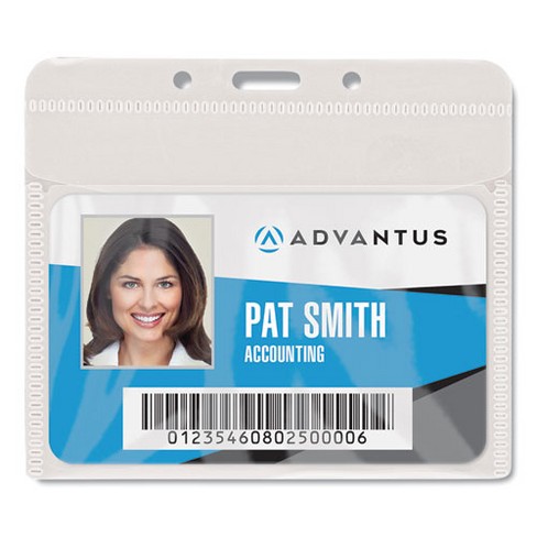 Advantus Pvc-free Badge Holders, Horizontal, Clear 4.5" X 4" Holder, 4. ...