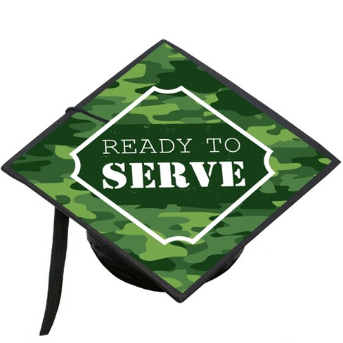 Big Dot Of Happiness Ready To Serve - Military Camo Graduation Cap ...