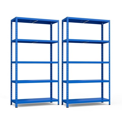 Yaheetech 2pcs 5-tier Metal Storage Shelving Adjustable Display Rack ...