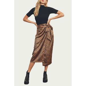 Women's Leopard-print Satin Wrap Midi Skirt - Dress Forum : Target