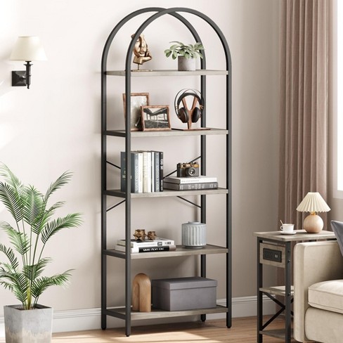 Bookshelf Tall Bookcase Arched Standing Bookshelves : Target