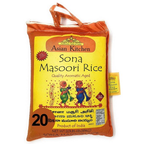 Asian Kitchen White Sona Masoori Rice - 20lbs (9.08kg) - Rani Brand ...