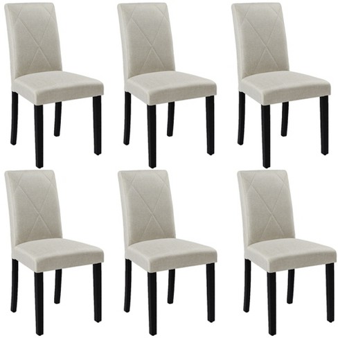 Vecelo Set Of 6 Upholstered Dining Chairs High Back Parsons Chairs ...