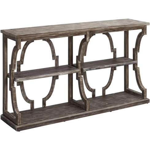 Crestview Collection Stockton Farmhouse Rustic Chestnut Wood Console ...