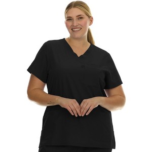 HEAL + WEAR Plus Size Women’s V-Neck Scrub Top – Multi-Pocket Medical ...
