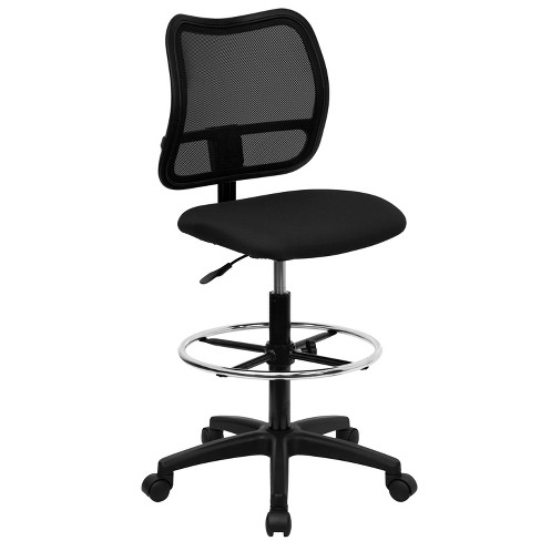 Emma And Oliver Mid-back Black Mesh Drafting Chair : Target