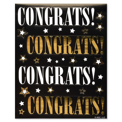 34ct Graduation Stickers Congrats And Stars : Target