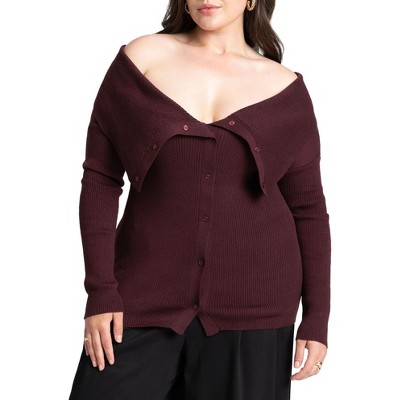 Eloquii Women's Plus Size Bardot Off The Shoulder Sweater - 14/16 ...