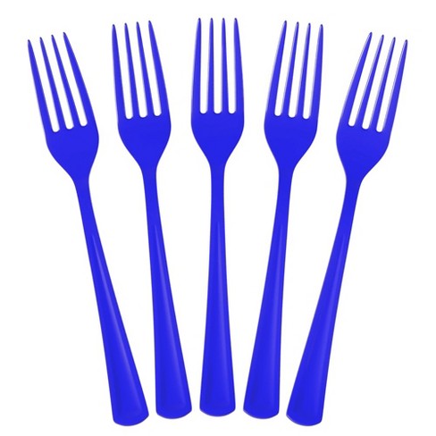 Heavy Duty Dark Blue Plastic Forks - 100 Ct. : Target