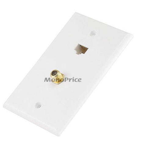 Monoprice Cat5e / F-type Wall Plate (cat5e + F-type) - Coupler Type ...