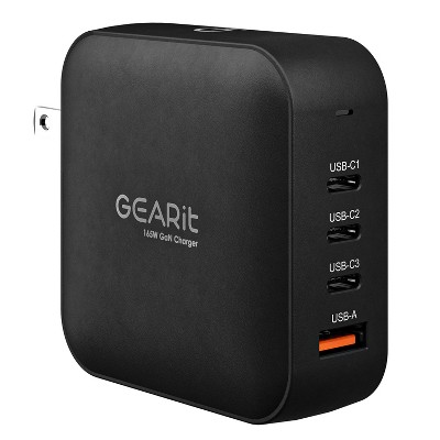 GEARit 165W USB-C Super Fast GaN Charger Black : Target