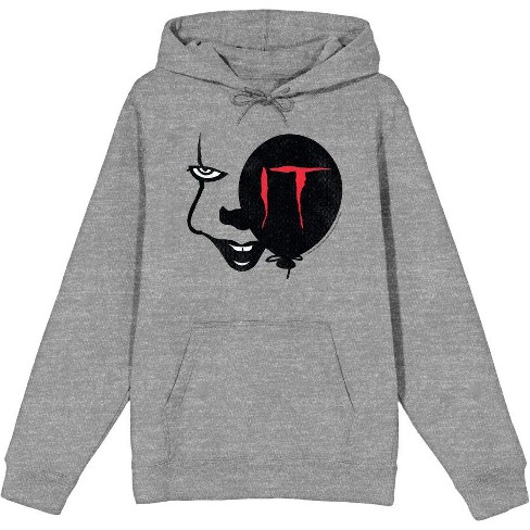It Chapter 2 Enlarged Pennywise Face Adult Long Sleeve Hoodie : Target