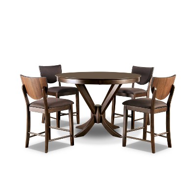 5pc Sam Pub Extendable Dining Table Set Cherry - Picket House ...