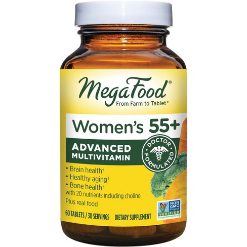 Megafood Women's 55+ Advanced Multivitamin W/ Choline, Vitamin D3 ...